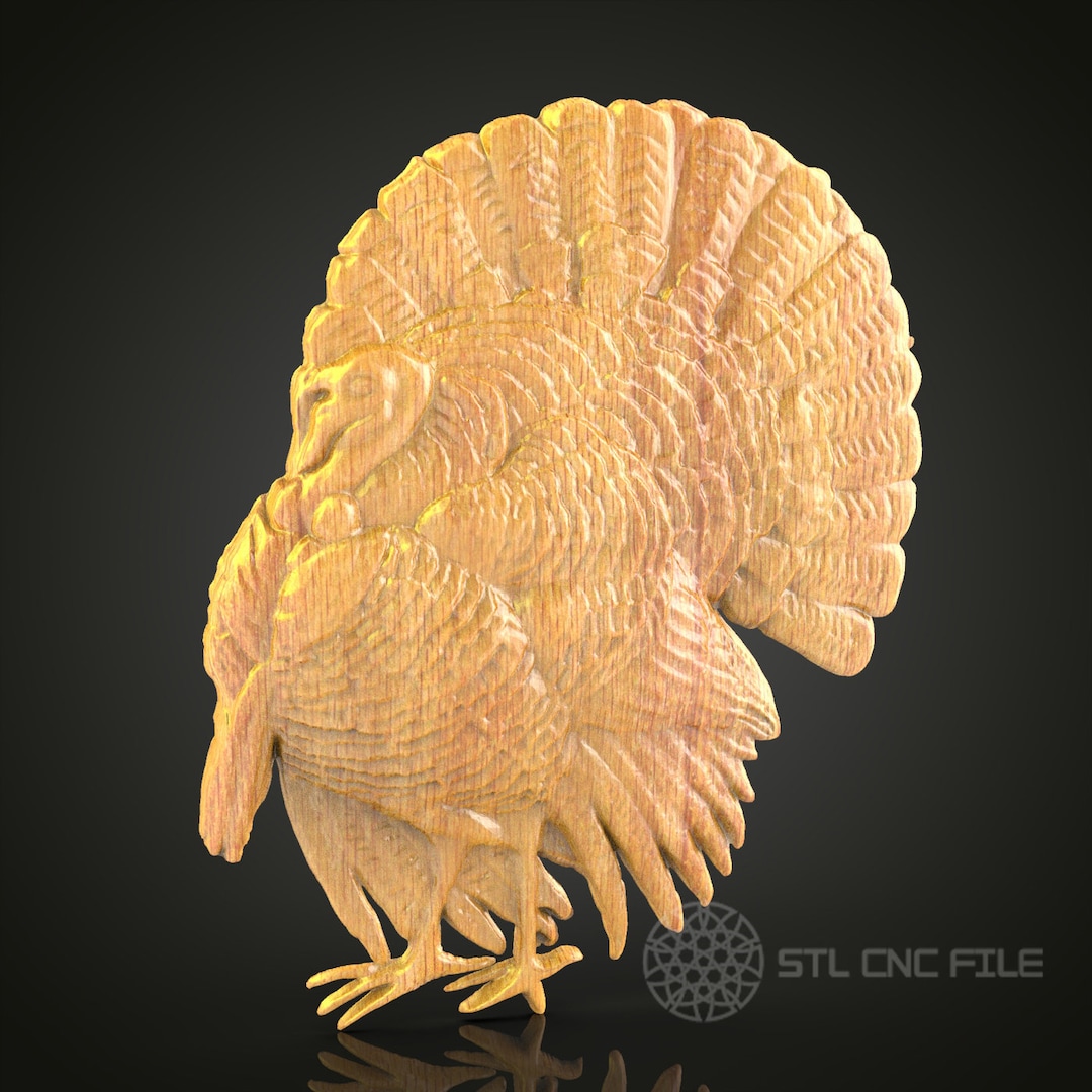 Elegant Turkey 3D Model for CNC Router - Artcam, Aspire, STL Files ...