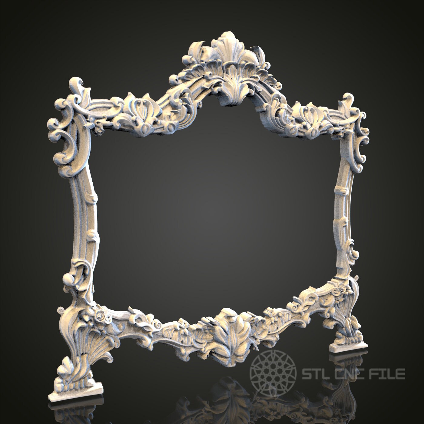 Ornate Baroque Frame STL Model for CNC Router Engraver, Artcam, Aspire ...