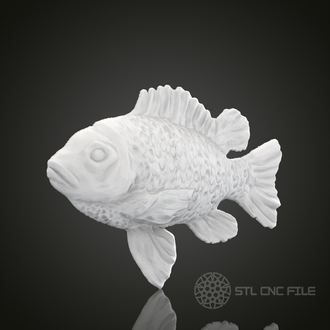 Detailed Fish STL Model for CNC Router Engraver Artcam & Aspire ...