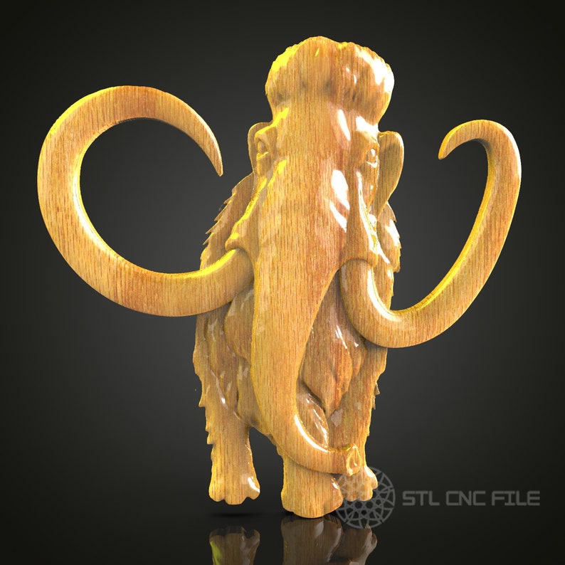 Mammoth STL Model: CNC Router Files for Wood Carving (digital Download ...