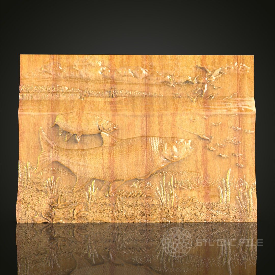 Underwater Scene Fish 3D STL Model for CNC Router - Aquatic Wood Wall ...