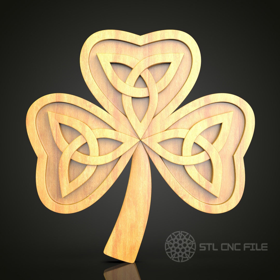 Shamrock Celtic Knot Decor - CNC Router STL Model, Compatible With ...