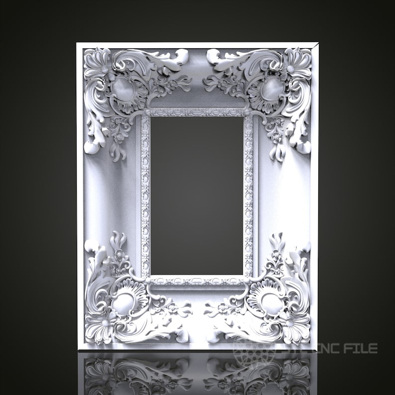 Ornate Baroque Wood Frame: 3D CNC Engraved STL Model - Etsy