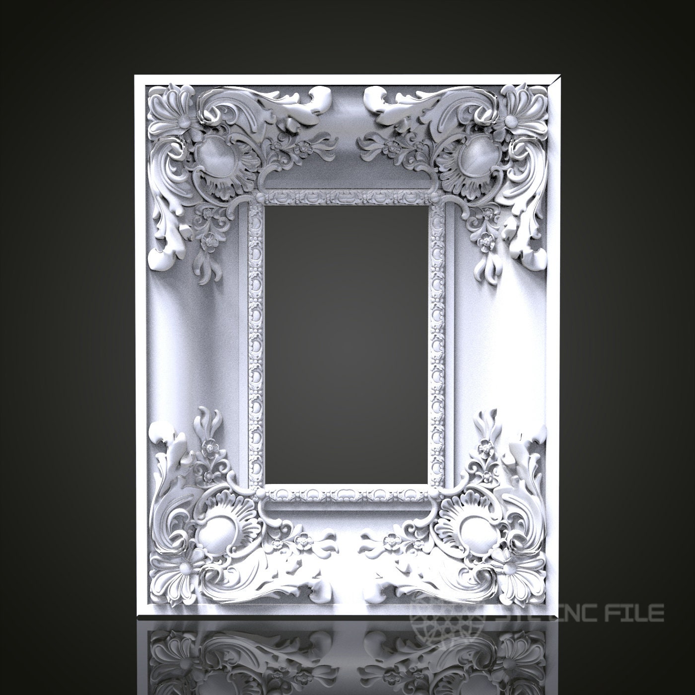 Ornate Baroque Wood Frame: 3D CNC Engraved STL Model - Etsy