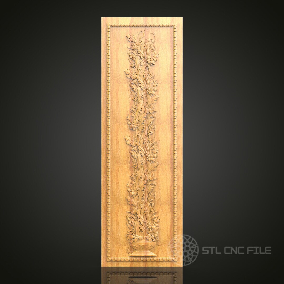 Classic Floral Relief Panel STL Model for CNC Routers – Wood Wall Art ...