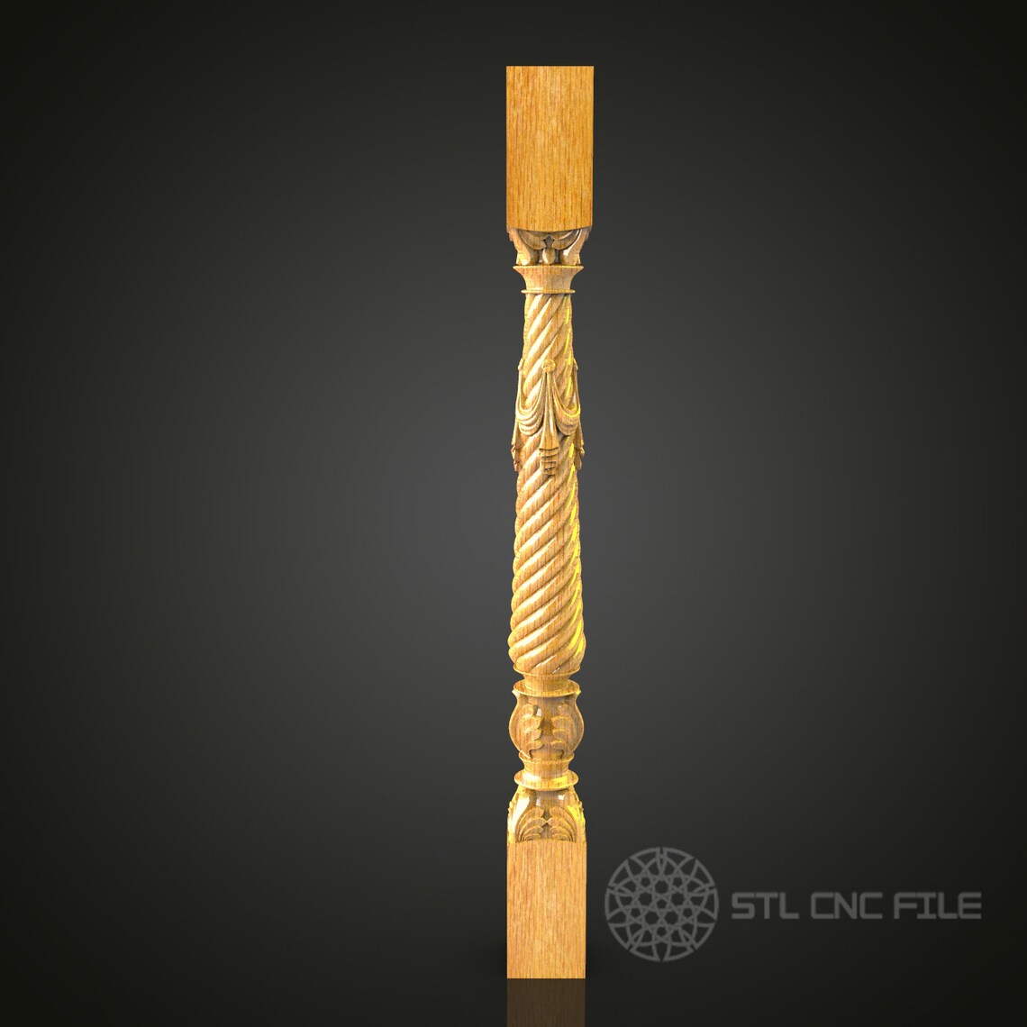 Twisted Rope Column STL Model for CNC Router - Ideal for Artcam, Aspire ...