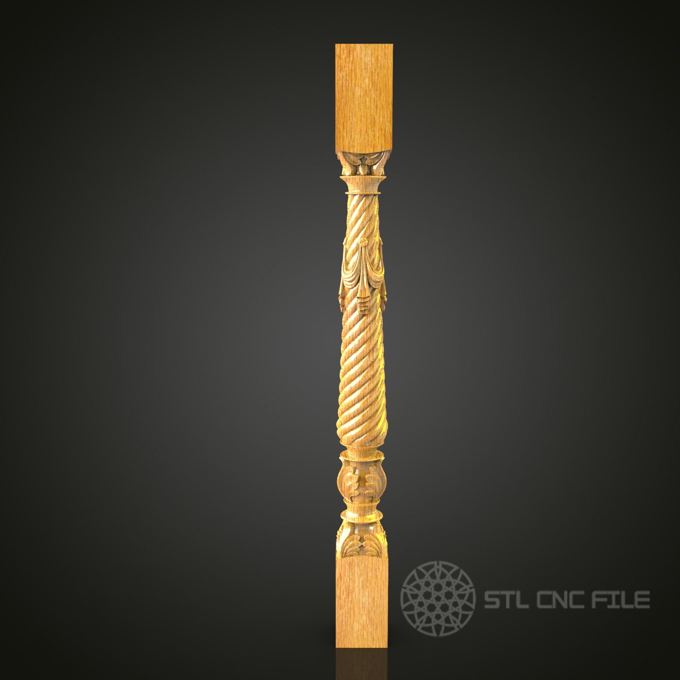 Twisted Rope Column STL Model for CNC Router - Ideal for Artcam, Aspire ...