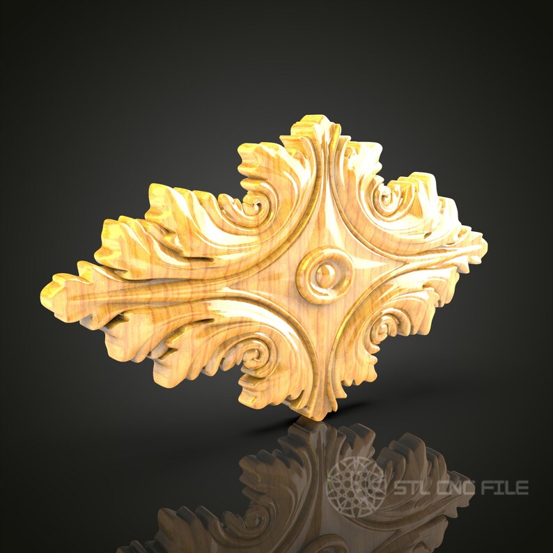 Baroque Leaf Scroll STL Model for CNC Router Engraving - Etsy