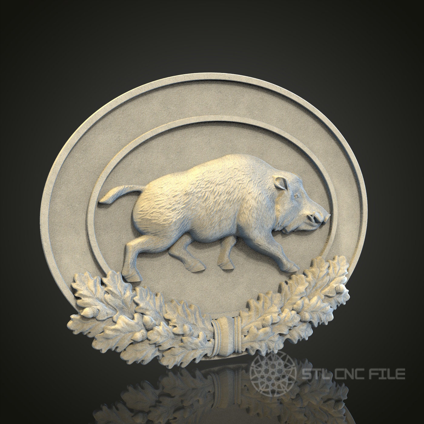 Wild Boar Plaque 3D STL File, CNC and 3D Printer Model, Hunting Decor ...