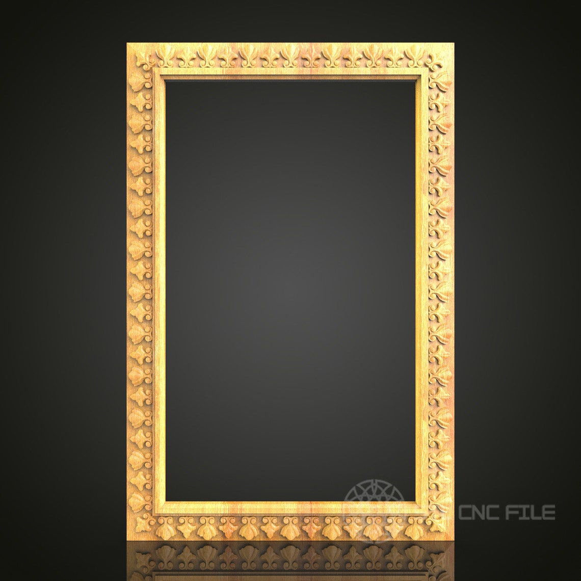 Floral Motif Frame STL Model for CNC Routers - Compatible With Artcam ...