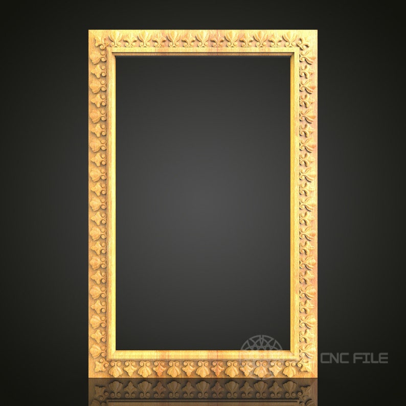 Floral Motif Frame STL Model for CNC Routers - Compatible With Artcam ...