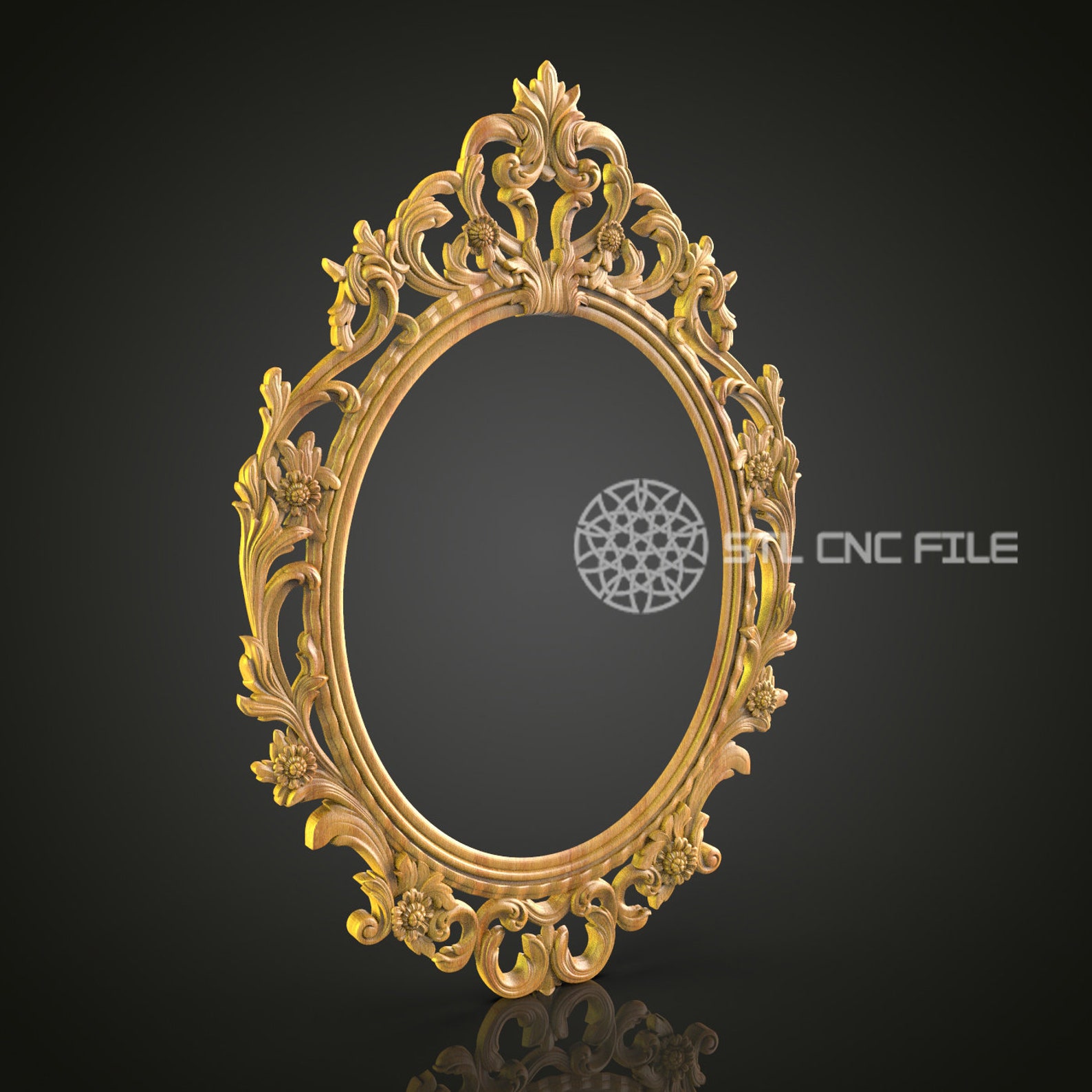 Luxurious Golden Baroque Frame STL File - Ideal for CNC Routers and ...