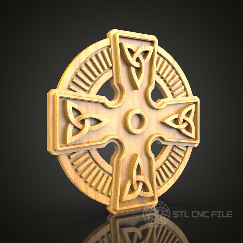 Celtic Cross Wall Decor - STL Model for CNC Router Engraving, Artcam ...
