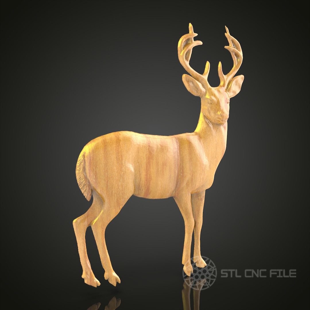 Serene Forest Deer – CNC Router STL Model for Elegant Wood Sculpture - Etsy