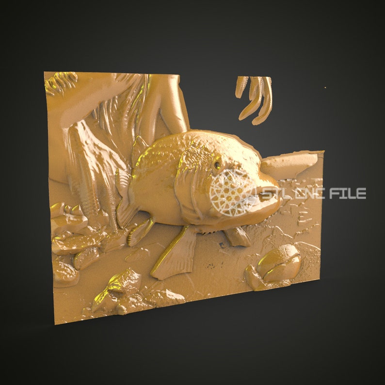 River Bass 3D STL Model for CNC Engraving, Artcam & Aspire Compatible ...