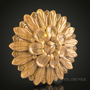 Layered Floral Medallion STL Model for CNC Router, Compatible With ...