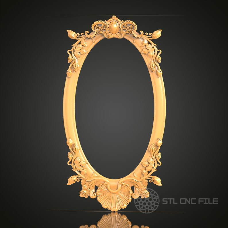 Ornate Oval Frame STL Model for CNC Router Engraver, Artcam, Aspire, 3D ...