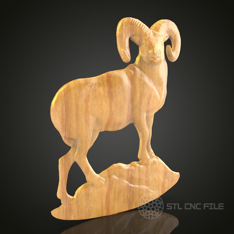 Robust Ram Wood Carving STL File for Artistic CNC Creations - Etsy