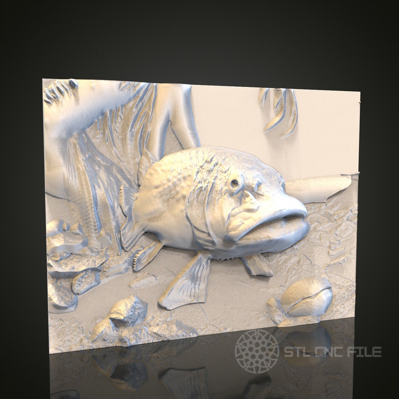 Largemouth Bass 3D STL File, CNC and 3D Printer Model, Fishing Art ...