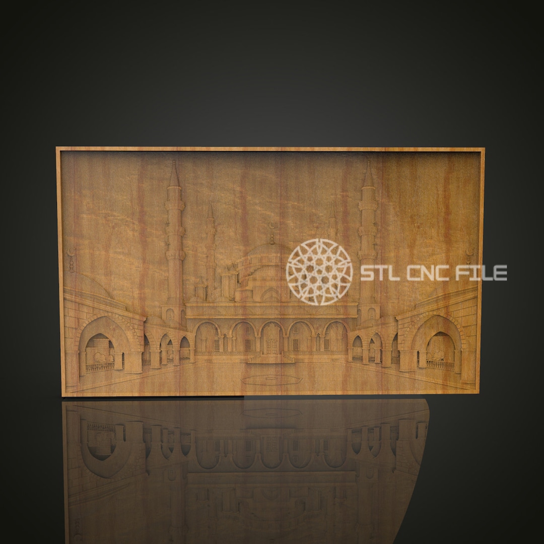 Mosque Wall Art Panel - Exquisite CNC Wood Carving of Islamic ...
