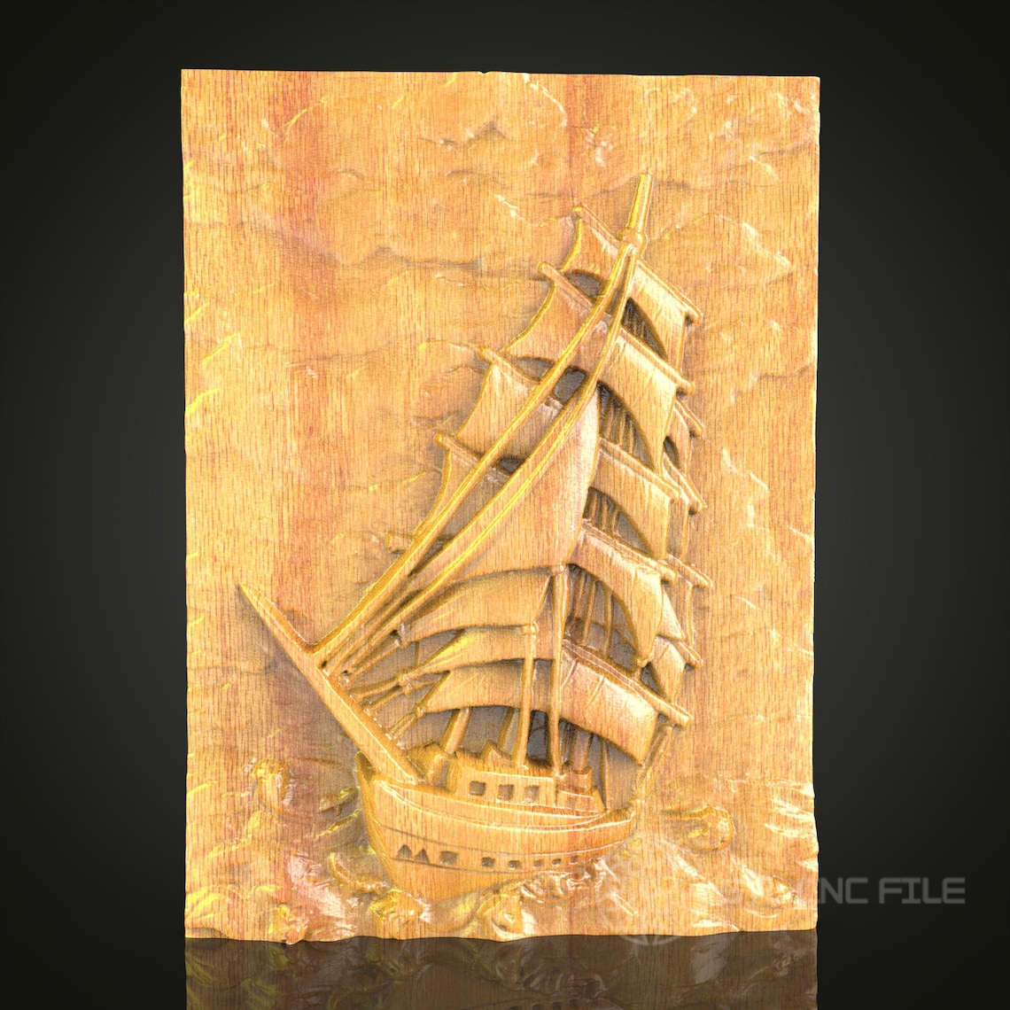 3D Ship Model STL for CNC Routers, Artcam, Aspire Files - Nautical Wood ...