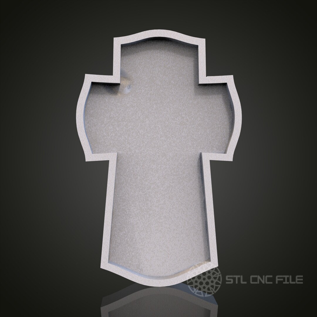 Simple Cross Outline STL Model for CNC Router Engraver, Artcam, Aspire ...