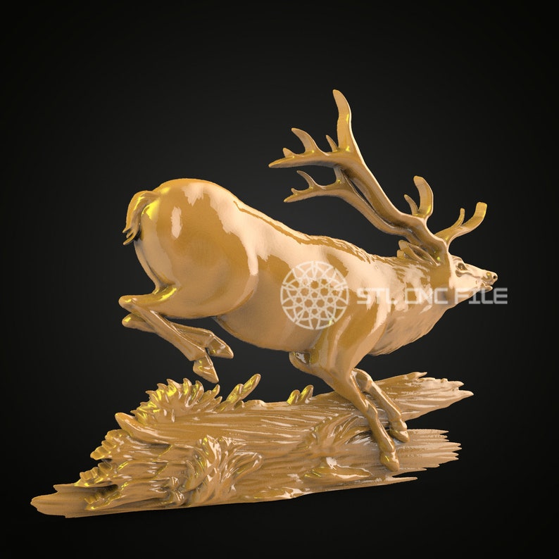 Dynamic Elk STL Model for CNC Engraving Artcam & Aspire Compatible Wood ...