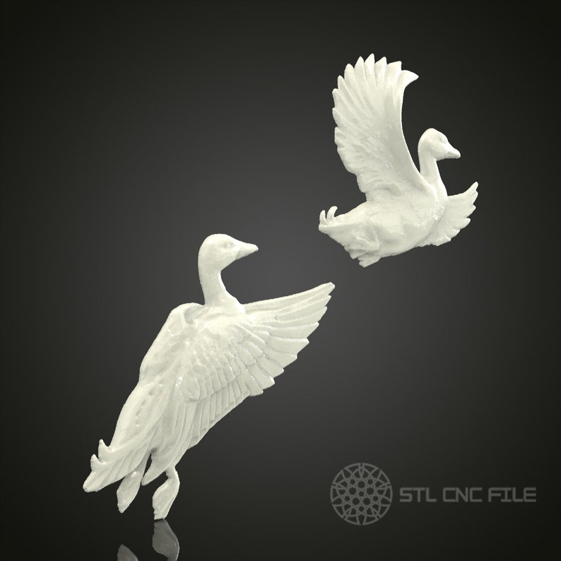 Flying Ducks Wall Decor - STL Model for CNC Router, 3D Printer - Artcam ...