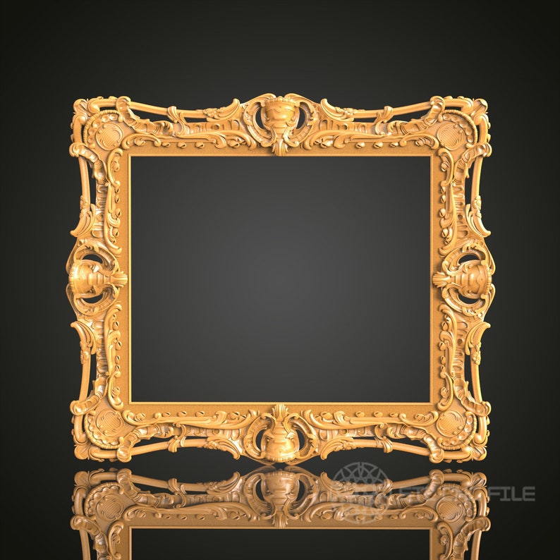 Baroque Square Frame STL Model - Exquisite Decor for CNC & 3D Printing ...