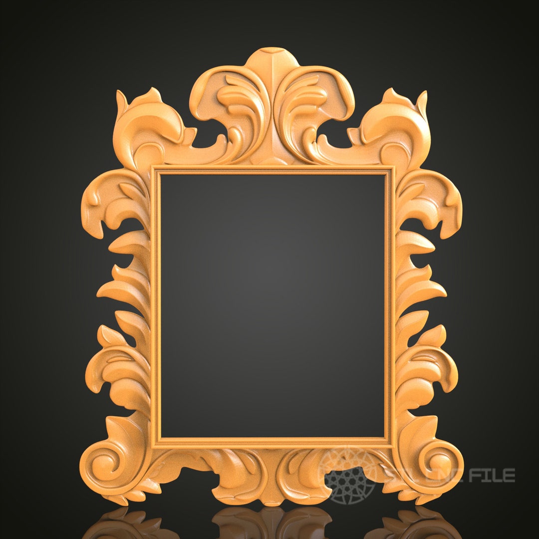 Rococo Ornate Decorative Frame STL Model for CNC Router Engraver, 3D ...