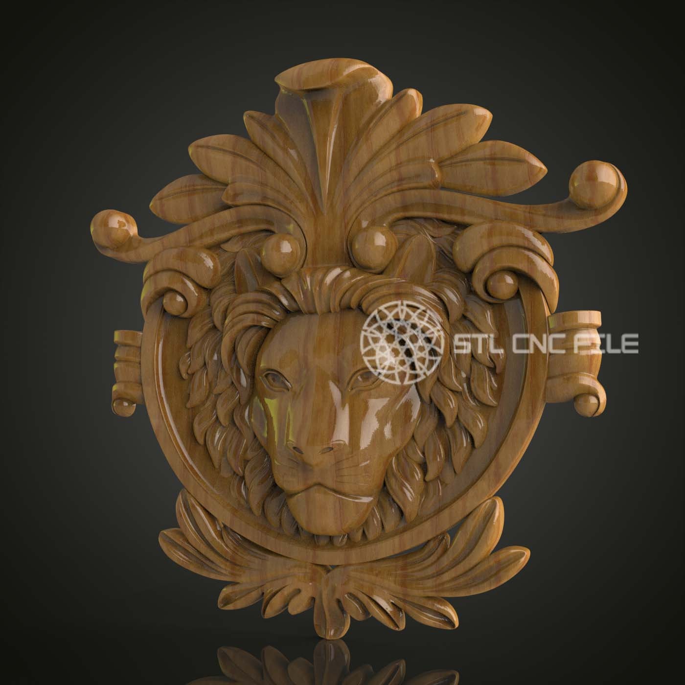 Heraldic Lion Crest 3D STL Model: CNC Engraving, Wood Art - Etsy