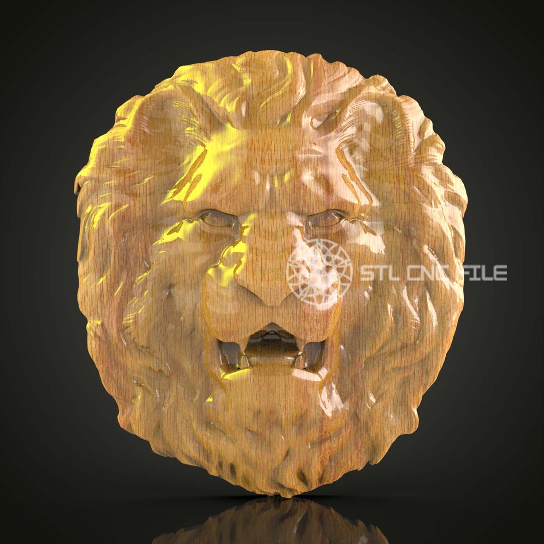 Lion Head STL Model: CNC Wood Art, Regal Wall Decor - Etsy