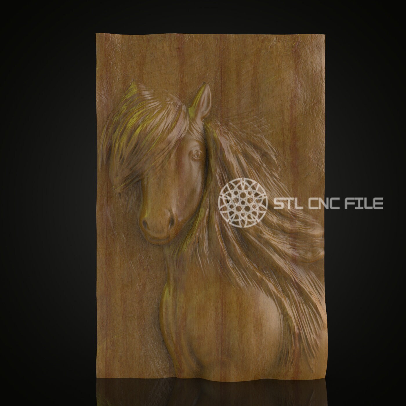 Graceful Horse Portrait - STL Model for CNC Router, Engraver File ...