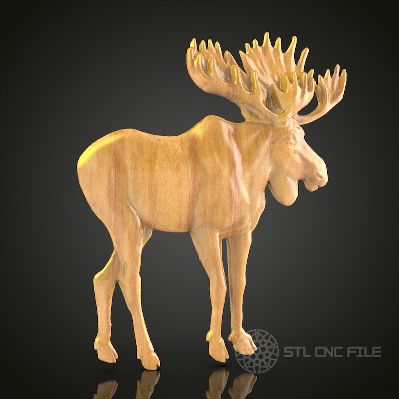 Majestic Moose Wood Sculpture STL File for CNC Router - Etsy