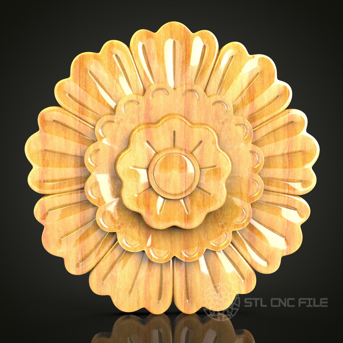 Floral Medallion STL Model for CNC Routers and Engravers - Etsy