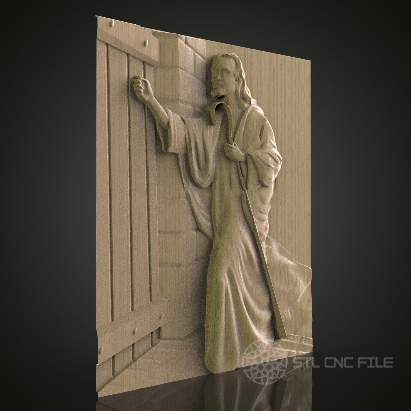 Jesus Knocking 3D STL Model: CNC Router, 3D Printer Wall Art (PDF Link ...