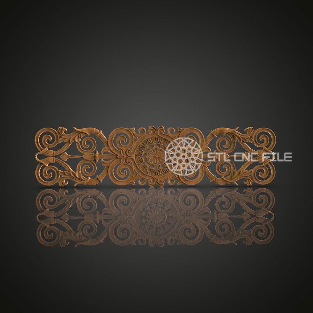 Ornate Scroll Panel STL File: 3D Carved Relief Art (digital Download ...