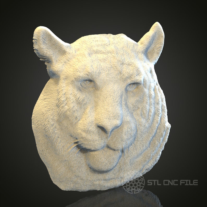 Tiger Head 3D Stl Model, CNC and 3D Printer Ready, Exotic Wildlife Art ...