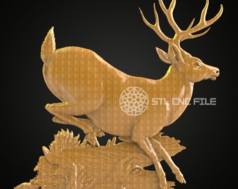 Deer, Forest, 3D STL Model, CNC Router Engraver, Artcam, Aspire, CNC ...