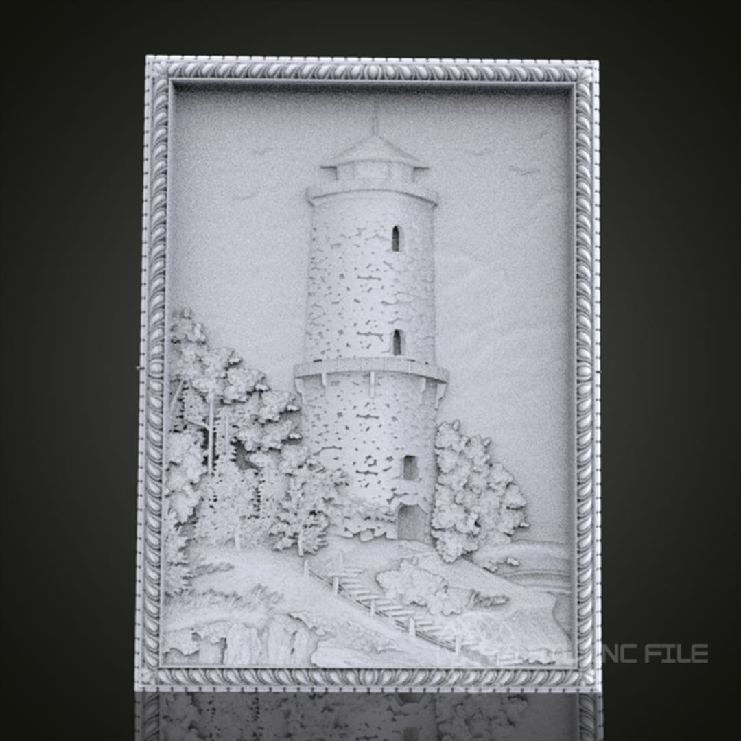 Lighthouse 3D Relief Art for CNC Router, Artcam, Aspire, Wall Decor ...