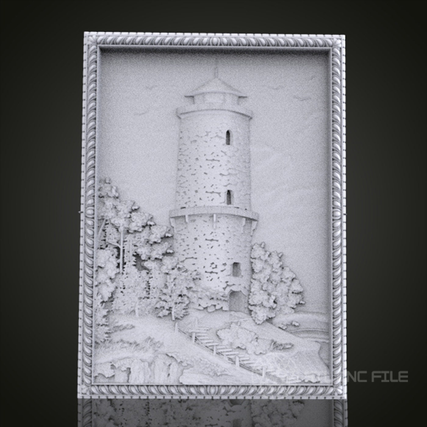 Lighthouse 3D Relief Art for CNC Router, Artcam, Aspire, Wall Decor ...