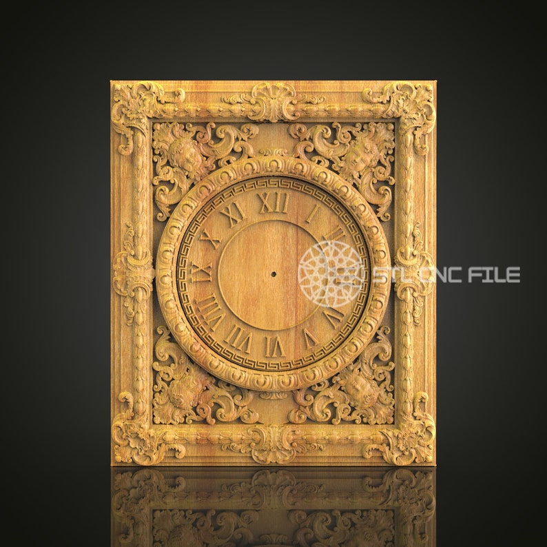 Ornate Rococo Clock STL, CNC Detailed Wall Art, Classic Decor Design - Etsy