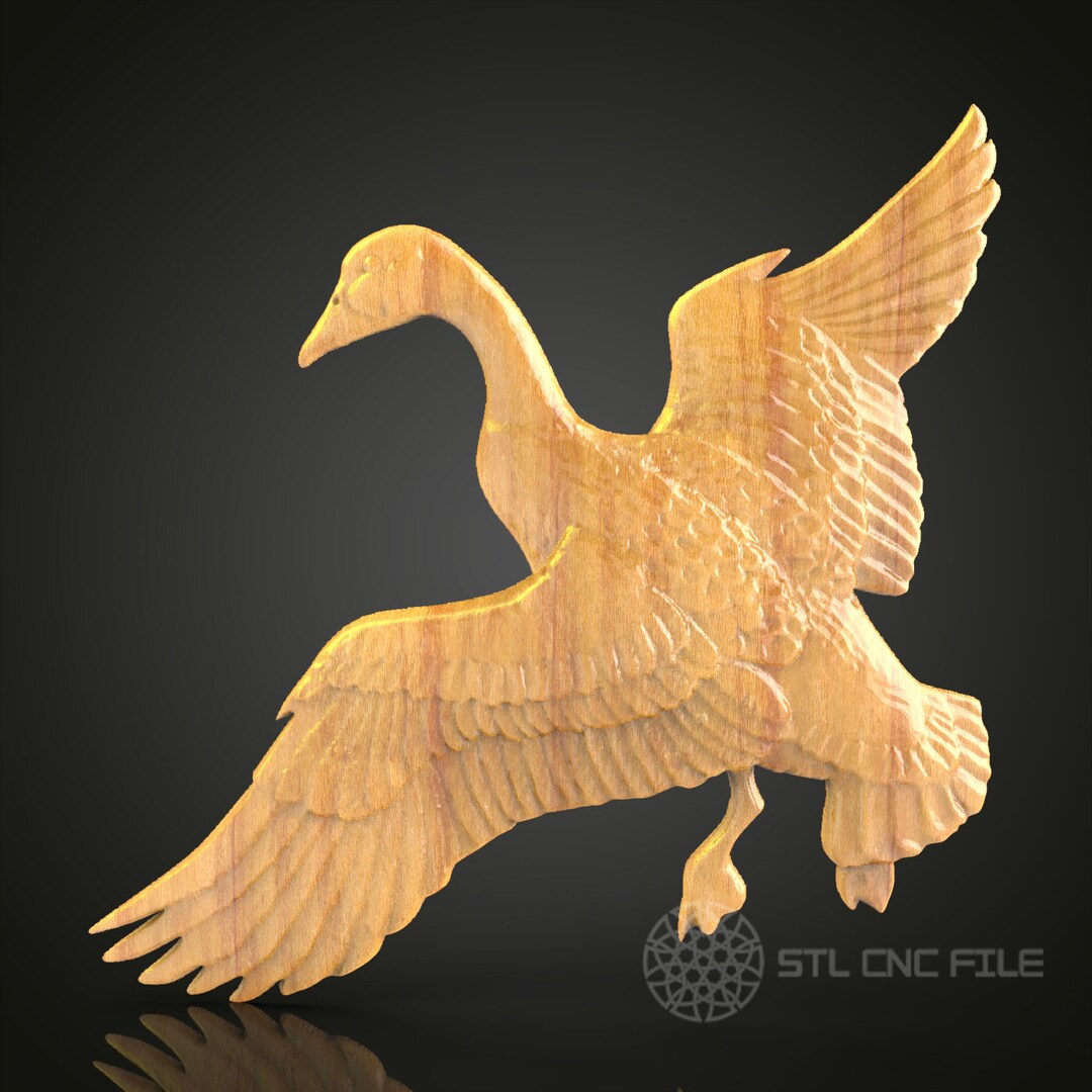 Graceful Goose STL Model for CNC Routers - Ideal for Wood or Metal Wall ...