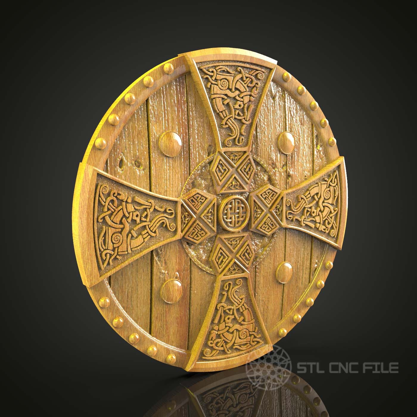 Viking Shield STL Model: CNC Router Engraving File, Norse Decor ...