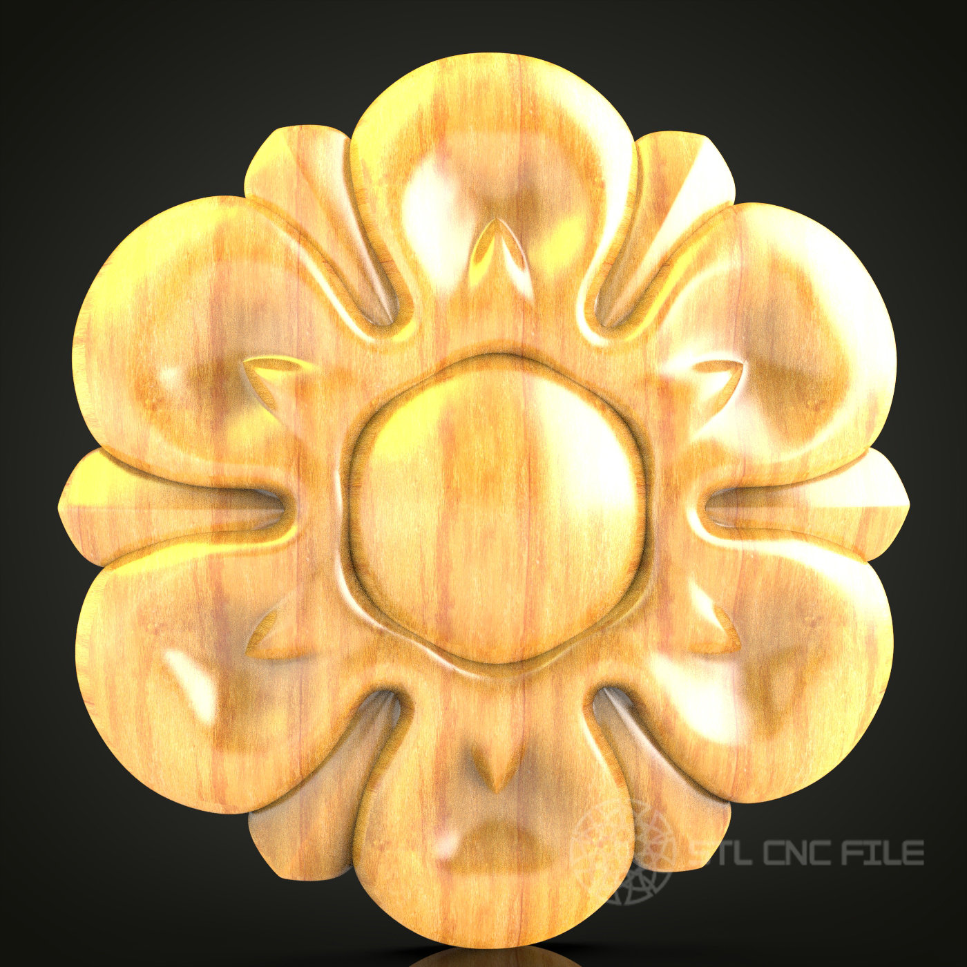 Sunflower Medallion STL Model for CNC, 3D Router File, Artcam Aspire ...