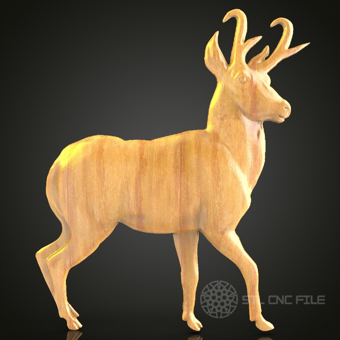 Deer 3D STL Model for CNC Router - Majestic Stag Wood Carving Digital ...
