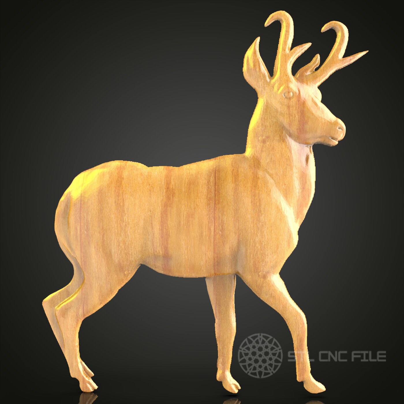 Deer 3D STL Model for CNC Router - Majestic Stag Wood Carving Digital ...