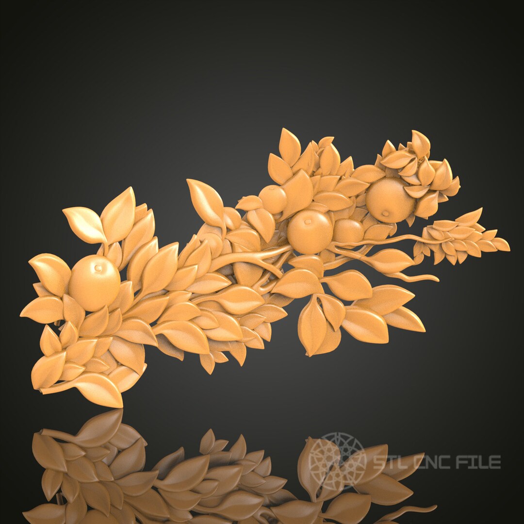 Orange Blossom Branch STL Model, CNC Router File for Floral Decor and ...