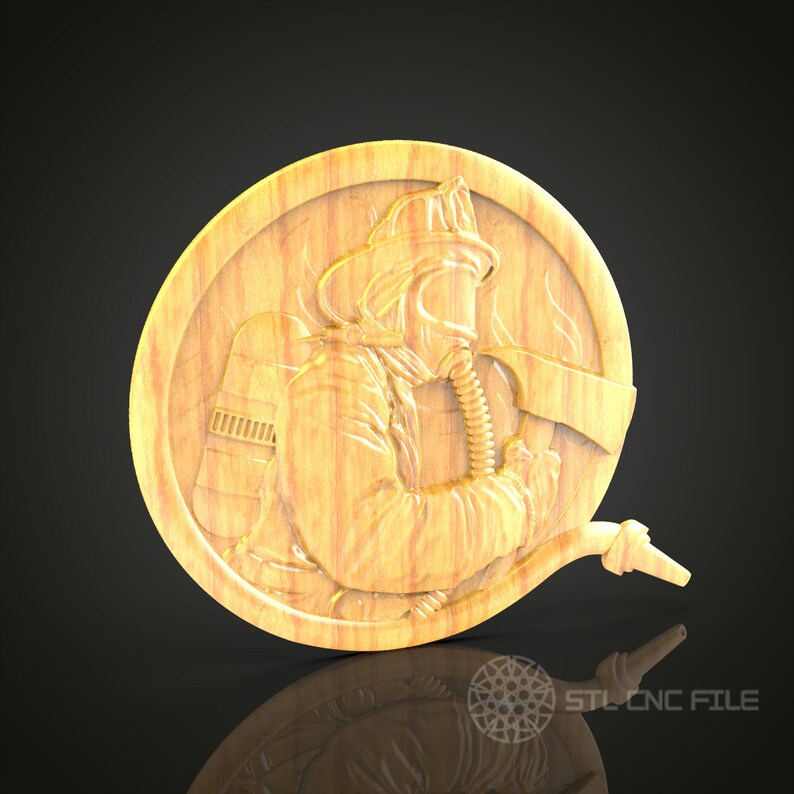 Heroic Firefighter Wall Art - 3D STL File for CNC Wood Carving - Etsy
