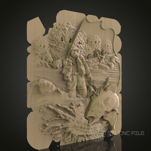 Fisherman STL Model, CNC Router Engraver, Artcam Aspire, 3D Printer ...
